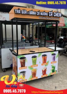 Tủ bán đồ ăn 1M2x60x1M95 - VUA XE ĐẨY BÁN HÀNG