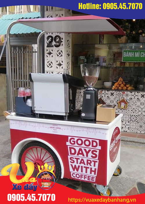 Xe cafe take away 1M4x60x1M9 - VUA XE ĐẨY BÁN HÀNG